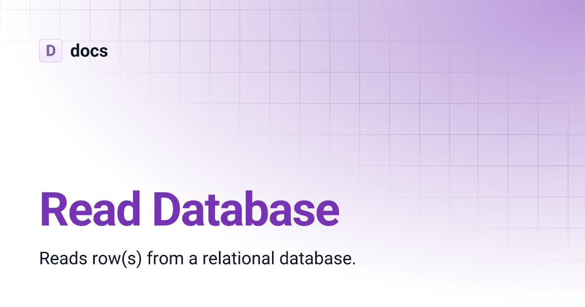 Read Database | docs