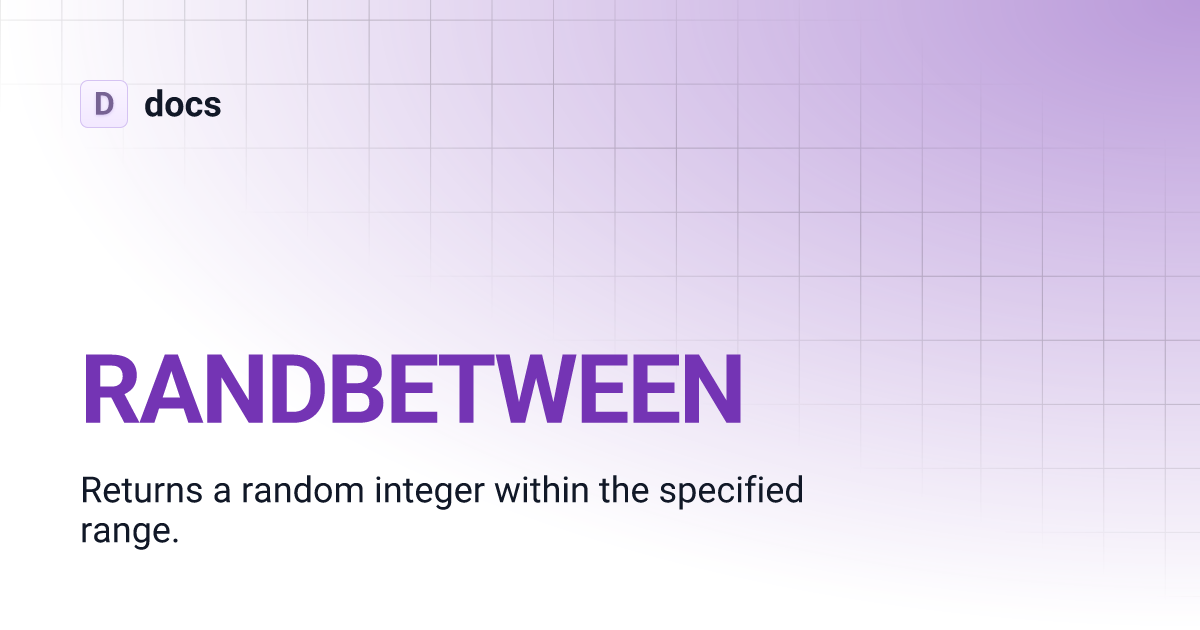 RANDBETWEEN | docs
